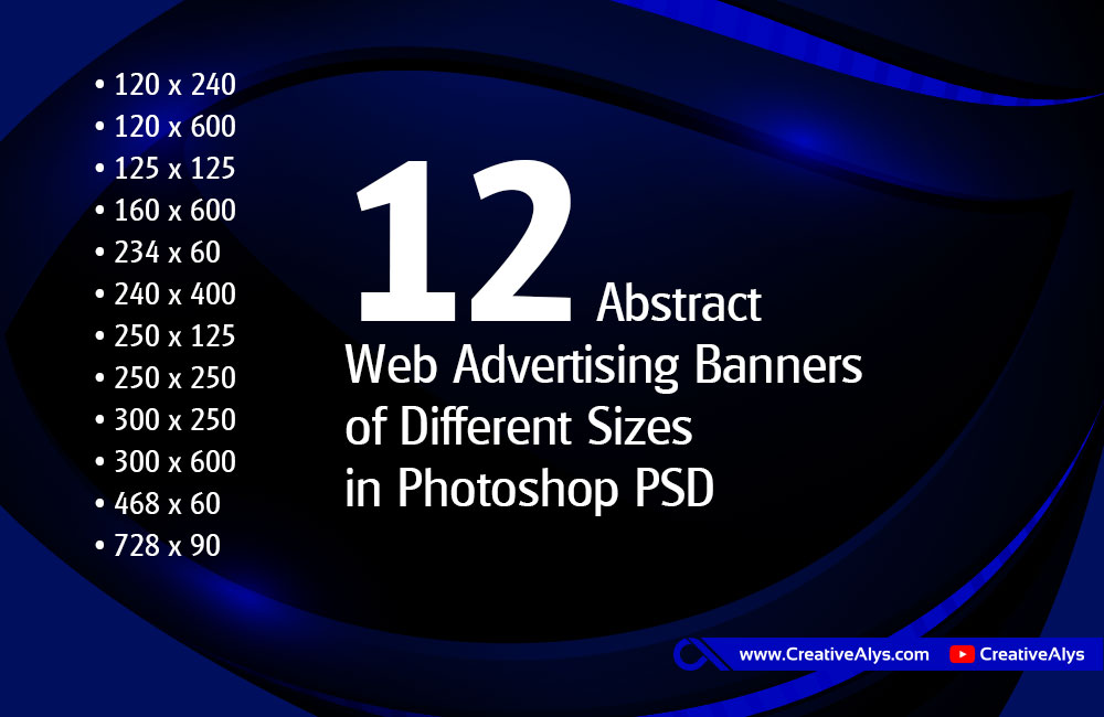 12 Abstract Web Advertising PSD Banners of Different Sizes - Creative Alys