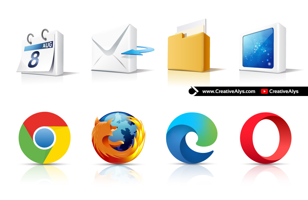 3D Internet Icons - Creative Alys
