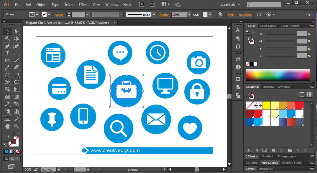 Elegant Circle Web Icons - Creative Alys